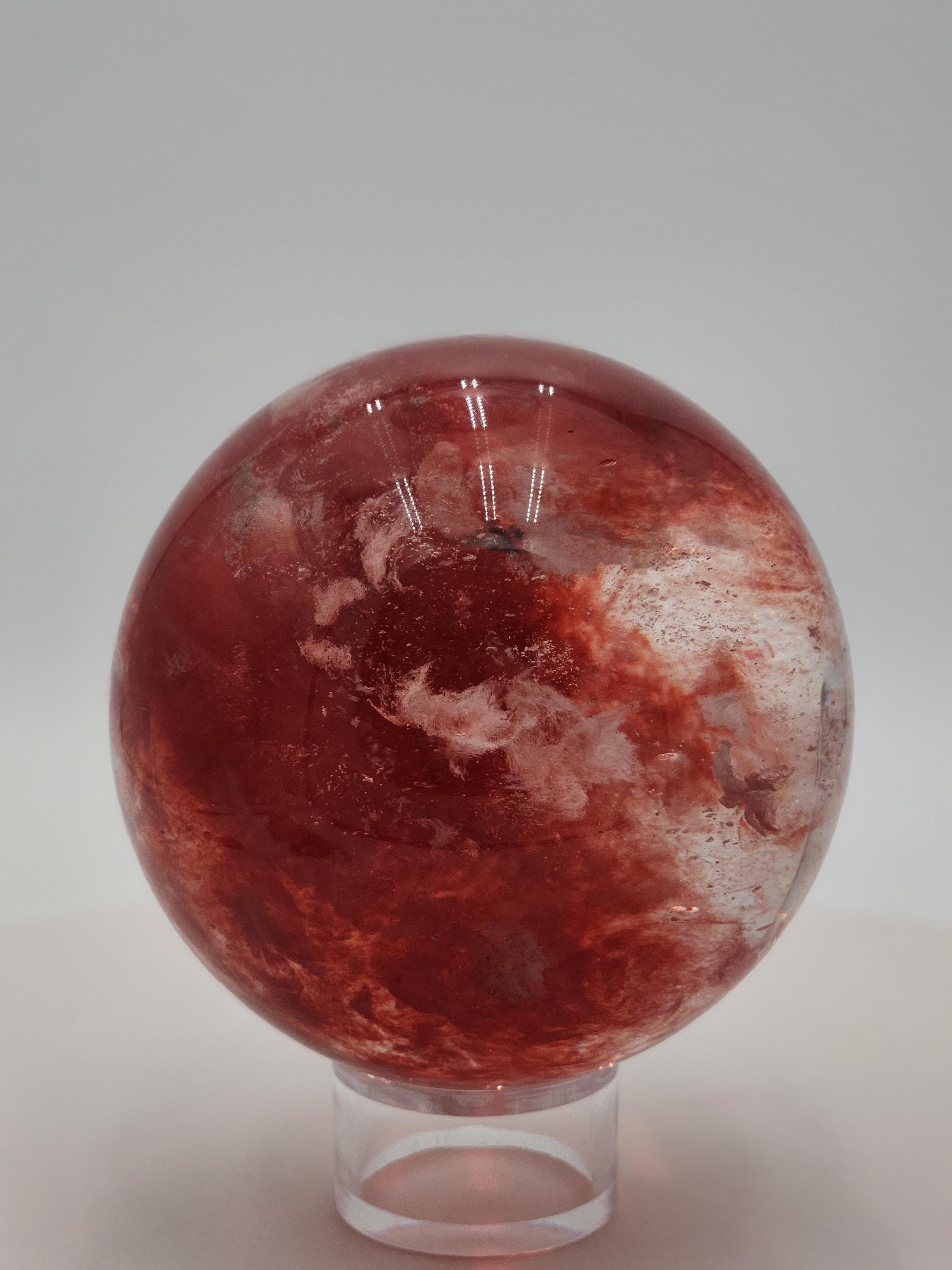Red Smelting Quartz Sphere – Polished Crystal 9.8 Cm - Etsy