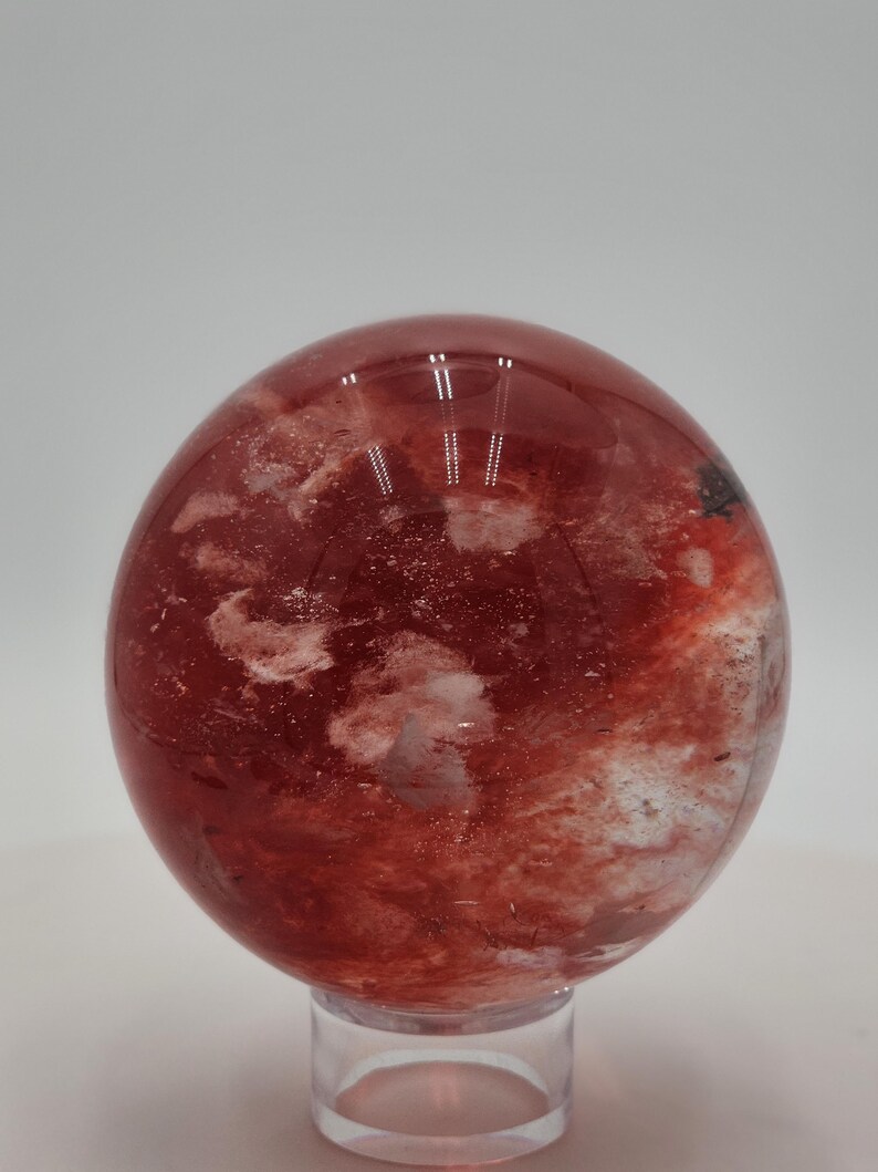 Red Smelting Quartz Sphere – Polished Crystal 9.8 Cm - Etsy