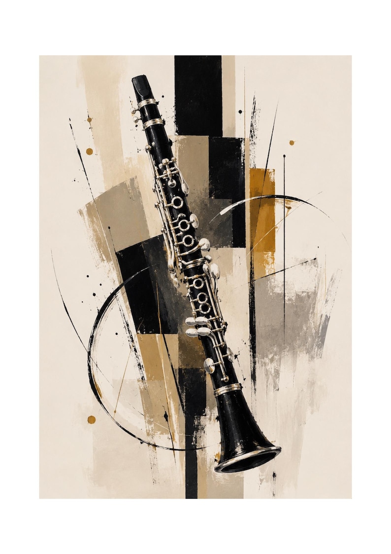 Abstract Clarinet Poster: Unique Musical Instrument Wall Art - Etsy