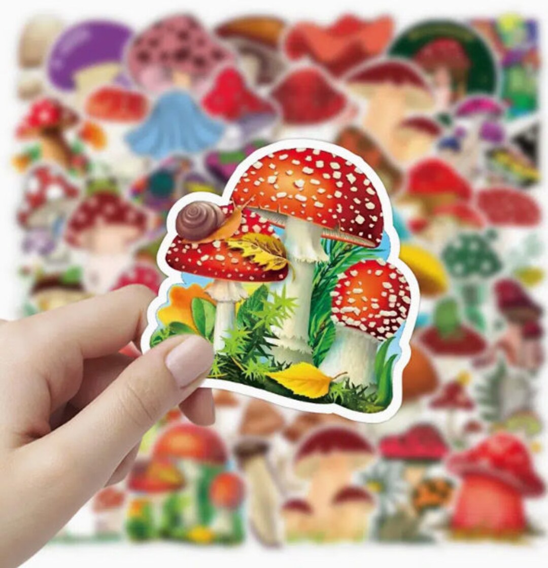 Mushroom Sticker Pack Fairy Garden Gnome Mushroom Caps Planner Sticker ...