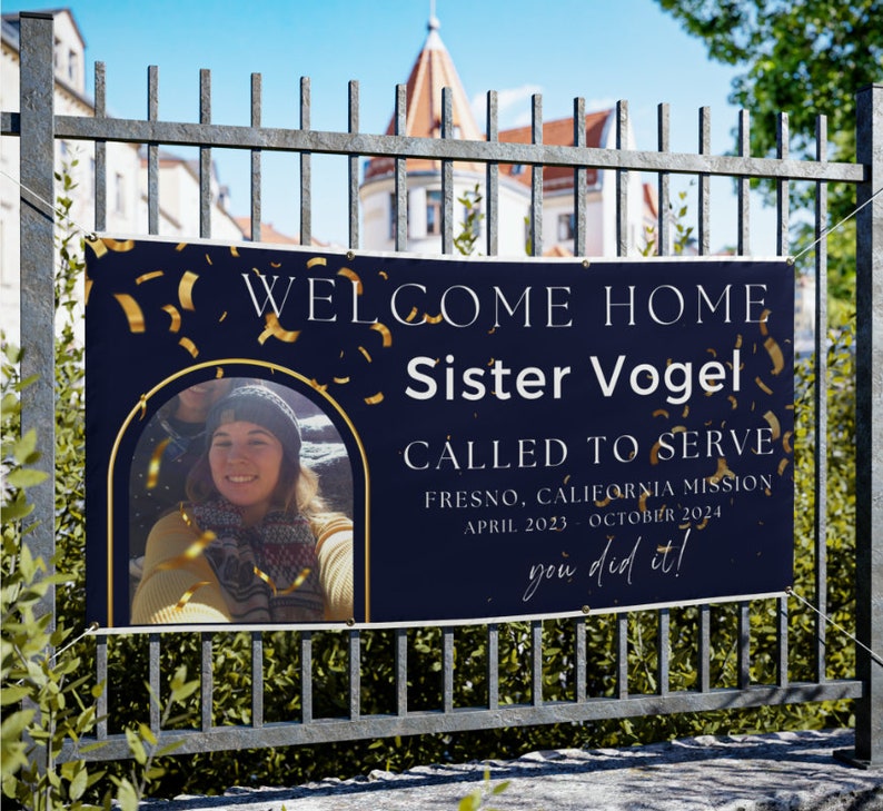 Personalized LDS Missionary Welcome Home Banner, Elder Sister Vinyl ...