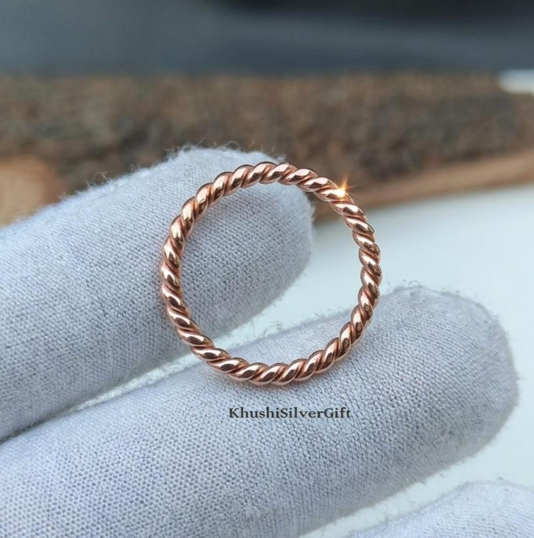 Solid 100% Copper Band Ring~ Copper Twisted Rope Ring~ Handmade Wrap ...