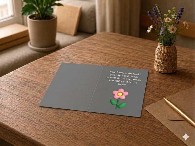 Mother’s Day Card ,digital PDF, 5x7 Printable Flower Bouquet - Etsy