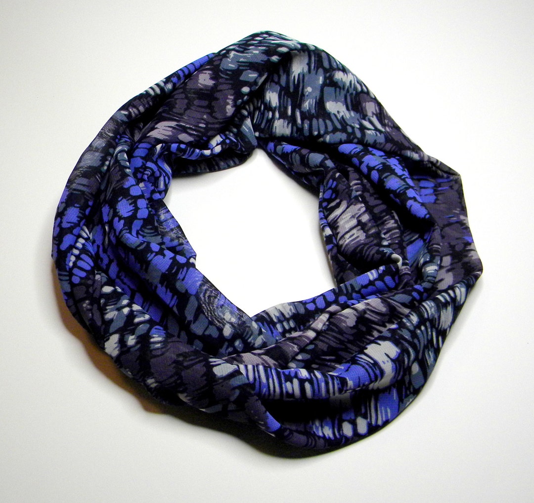 Sheer Purple & Black Riverstone Pattern Infinity Scarf - Etsy