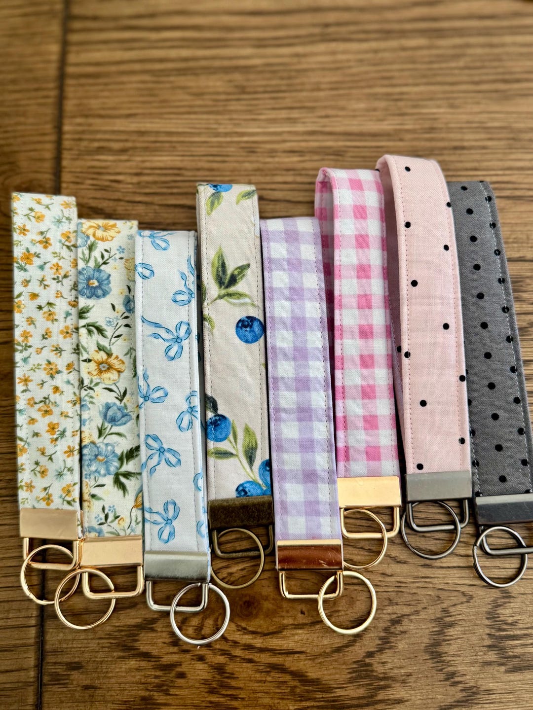 Cotton Fabric Keychain Wristlet | Patterned Key Fob Strap | Handmade ...