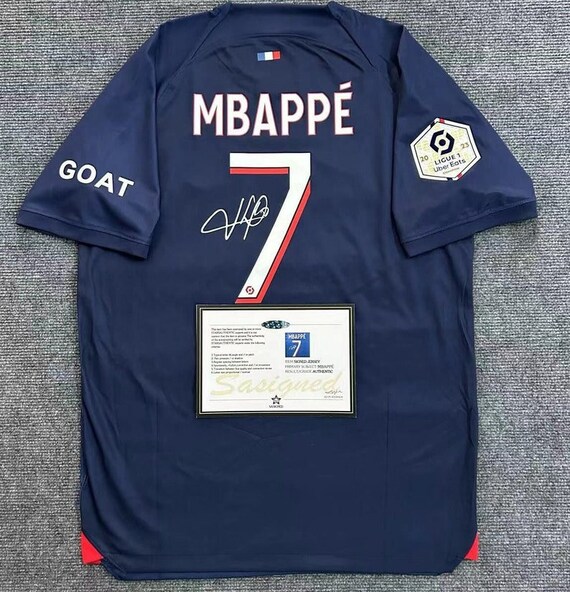 Kylian Mbappe SIGNED PSG Shirt/Jersey (Kylian Mbappe)… - Gem