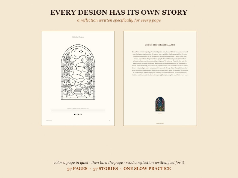 Celestial Stained Glass Coloring Journal | 57 Pages + Stories ...
