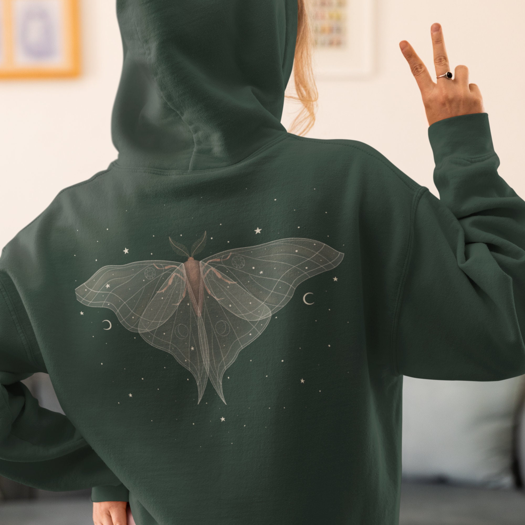 Magical Moth Hoodie Fairy Grunge Whimsigoth Clothing Granola Girl Moth ...