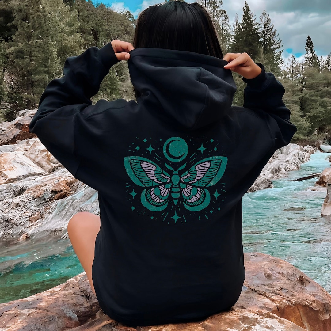 Magical Moth Hoodie Fairy Grunge Whimsigoth Clothing Granola Girl Moth ...