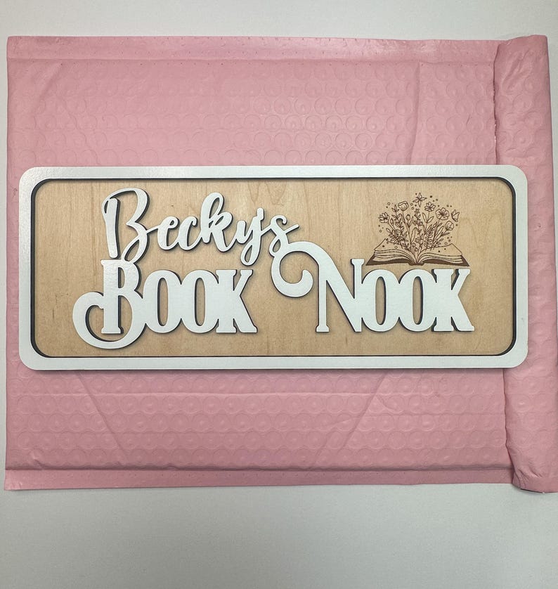 Personalized Book Nook Sign: Custom Maple Wood Library Decor - Etsy