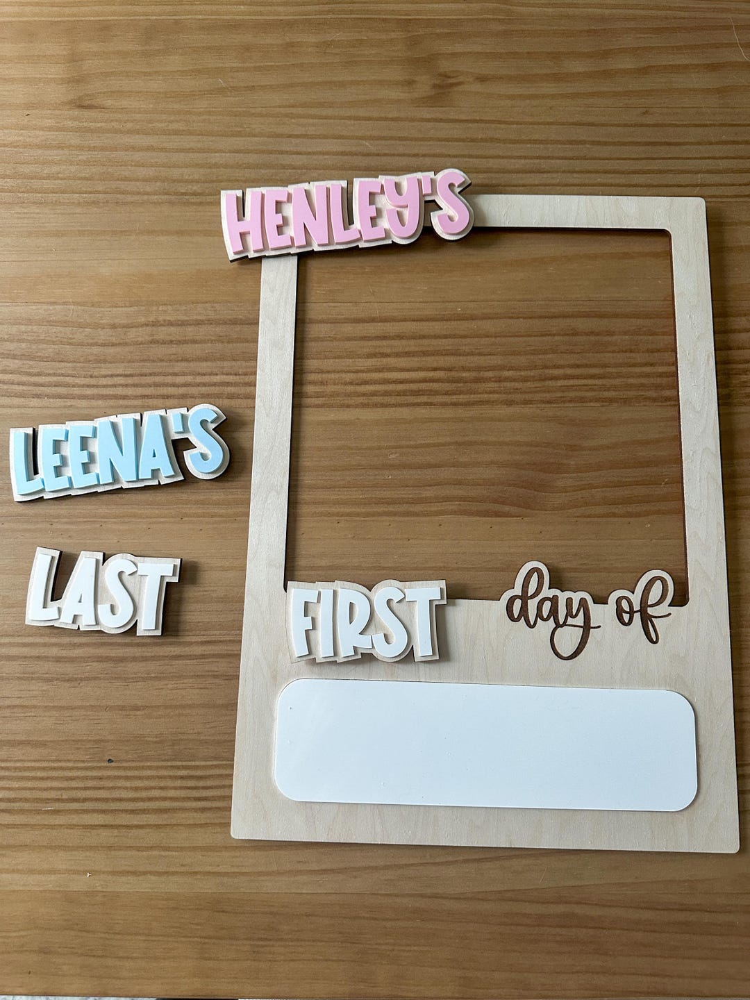 First Day/last Day School Photo Frame: Custom Polaroid Keepsake - Etsy