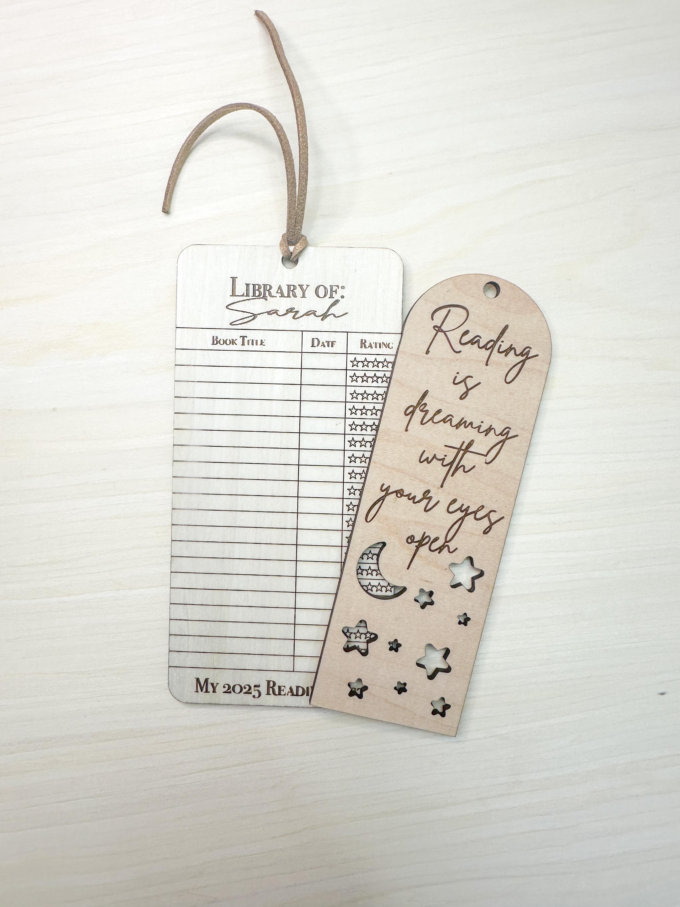 Library Checkout Card Bookmark SVG: Personalized Reading List Laser ...