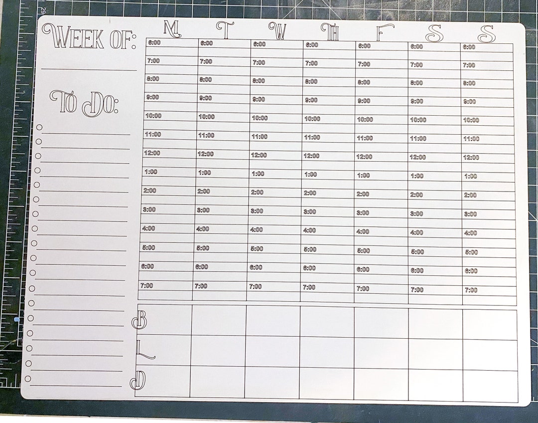 DIGITAL FILE ONLY Desktop Weekly Planner With Hourly Layout, Meal ...