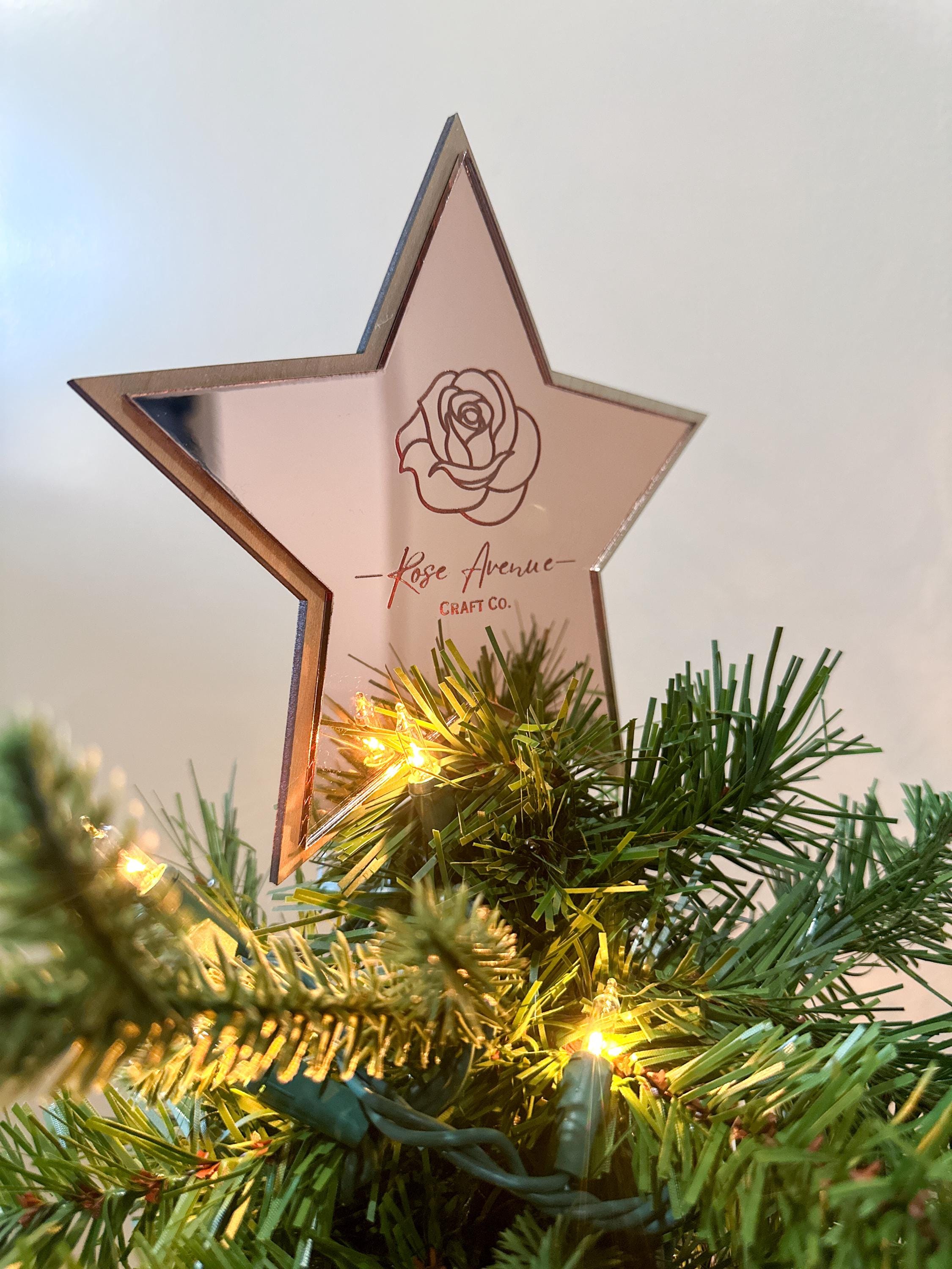Personalized Star Tree Topper: Engraved Family Name, Mirror Acrylic ...