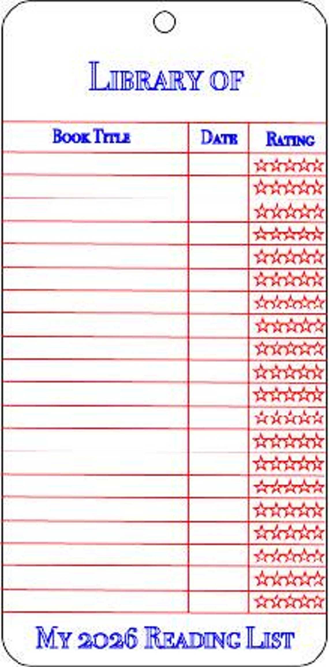 Library Checkout Card Bookmark SVG: Personalized Reading List Laser ...