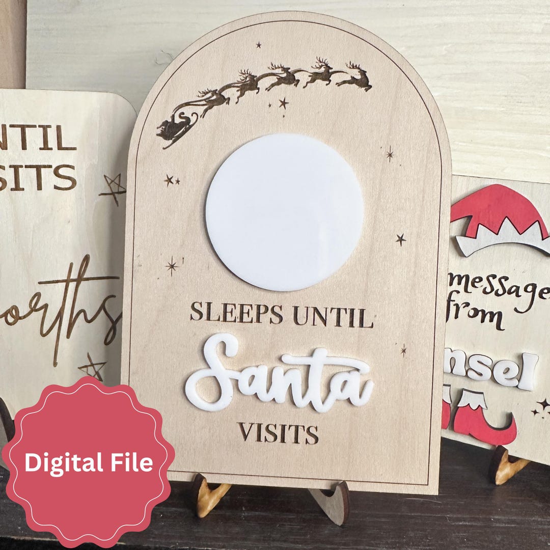 Christmas Countdown SVG File: Sleeps Until Santa Visits (digital Download) - Etsy