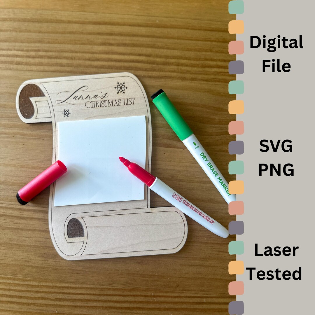 Christmas List Scroll Sign SVG: Laser Cut File for Glowforge (digital ...