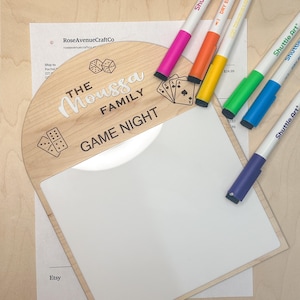Personalized Family Game Night Scoreboard: Maple Wood & White Acrylic ...