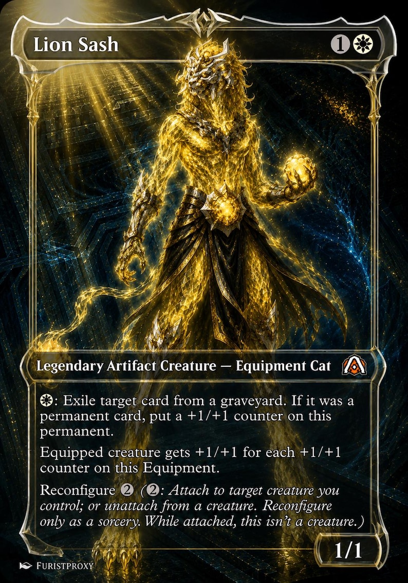 Lion Sash MTG Proxy Card | Equipment Cat Artifact (holo/non-holo) - Etsy