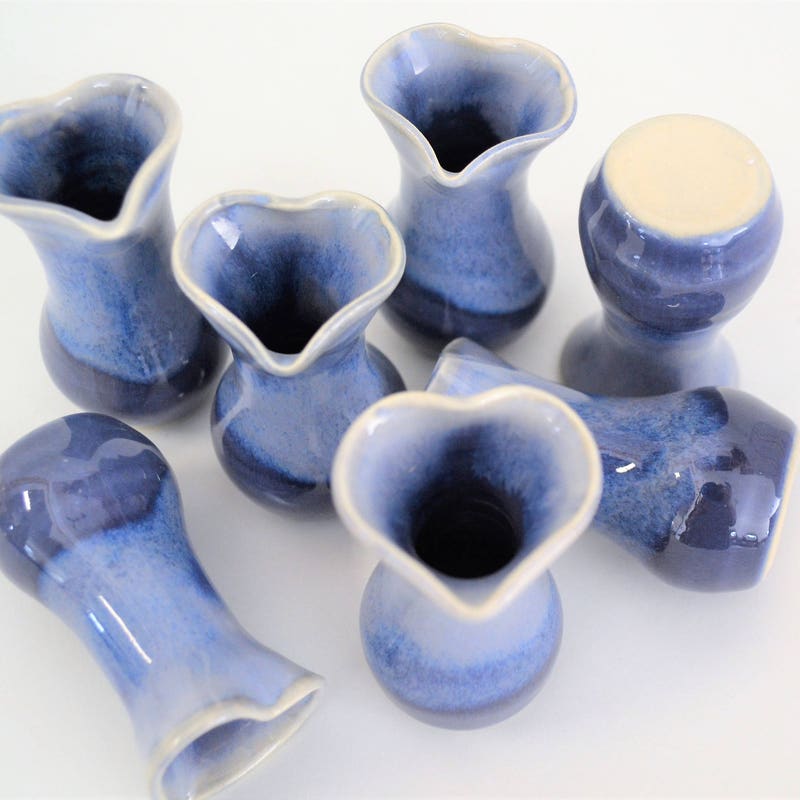 Small Blue Pottery Houses - Etsy