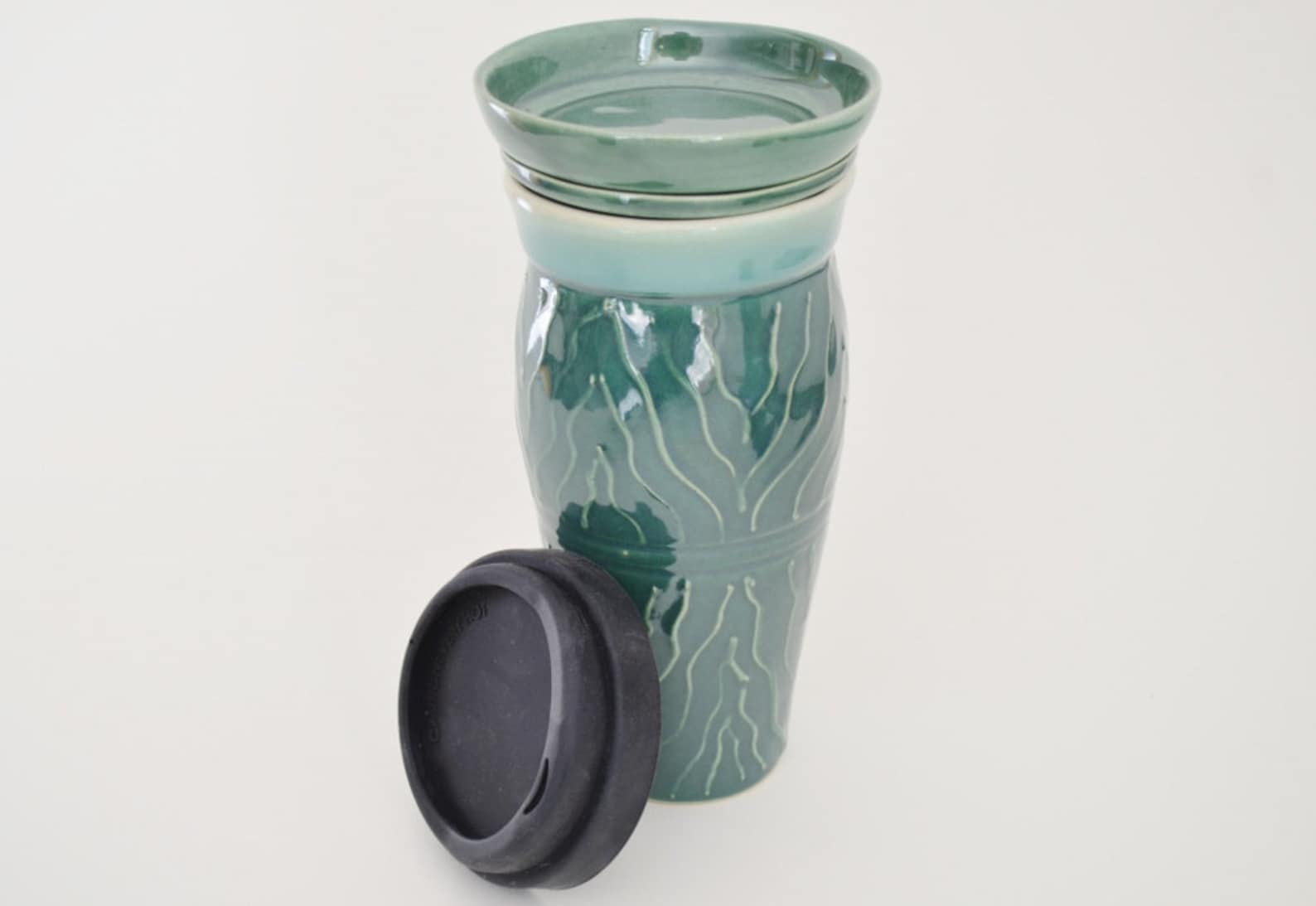 Ceramic Travel Tea Mug With Lid and Infuser, Gift Tea Set, Green Tea ...