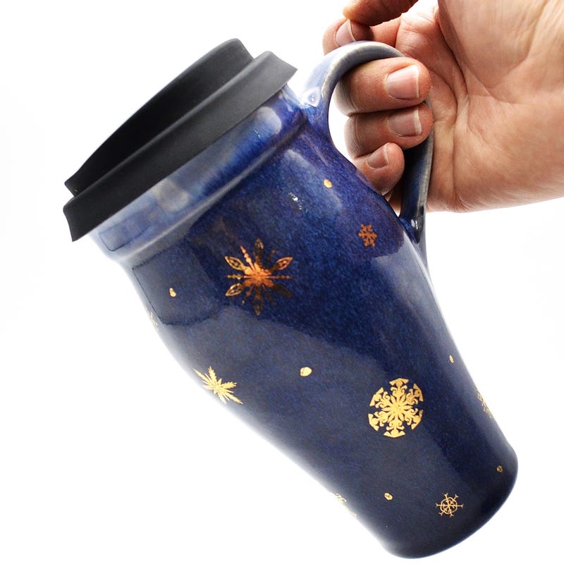 Blue and Gold Mug - Etsy