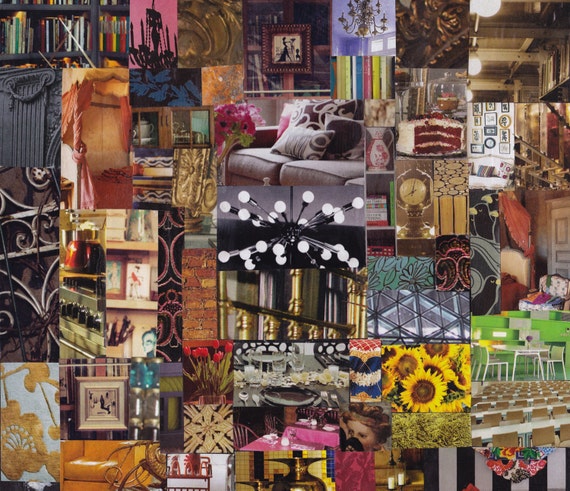 Items similar to Wallpaper (Interiors). Original, One of a Kind Collage ...