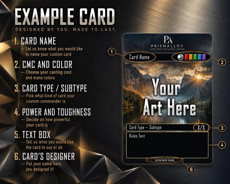Full Color Custom Metal Magic the Gathering Cards Thick Metal Card ...