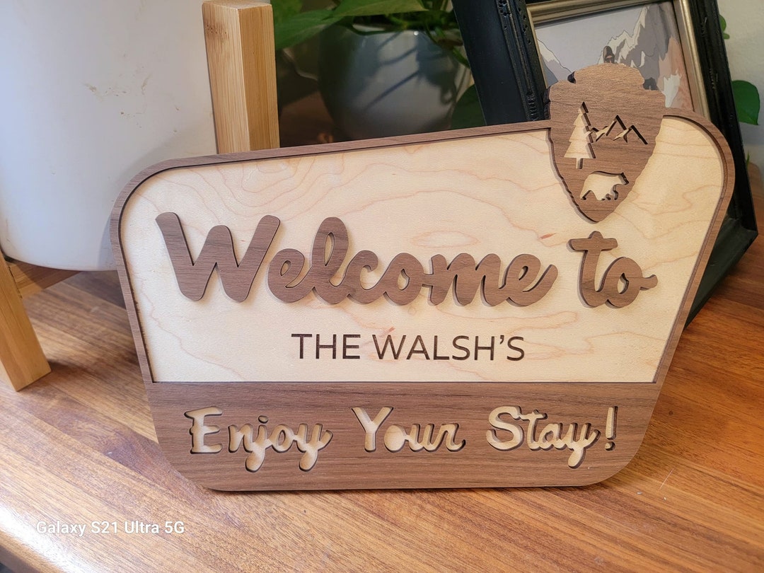 National Park Welcome Sign, Outdoor Welcome Sign, Custom Door Sign ...