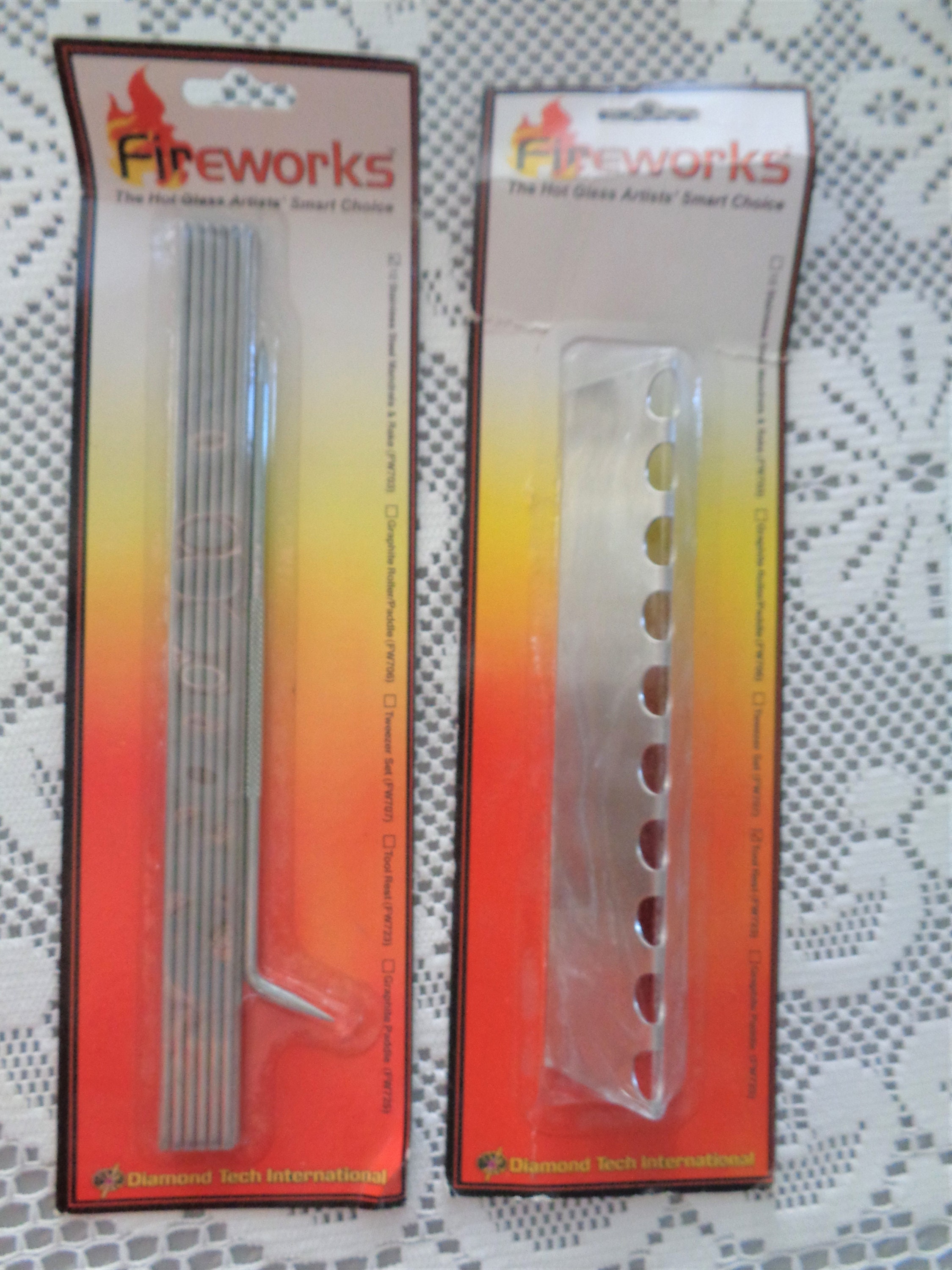FIREWORKS Hot Glass Artist's Tools Torch Marver Rest Tongs - Etsy