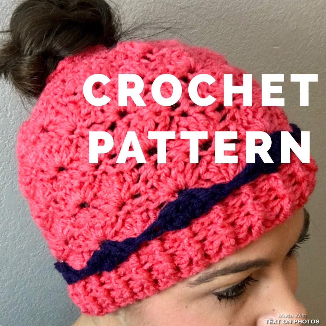 Sea Shells Ponytail Hat CROCHET PATTERN - Etsy