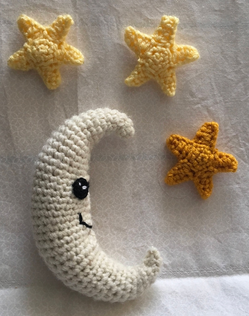 Happy Moon (and Stars) Crochet Pattern - Etsy