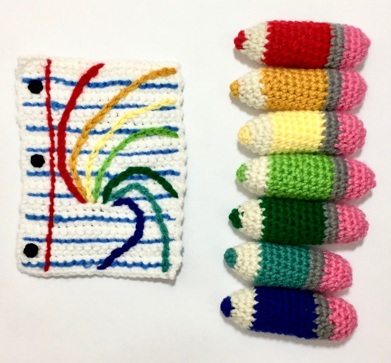 Notebook Paper AND Pencil Pals Crochet Patterns - Etsy