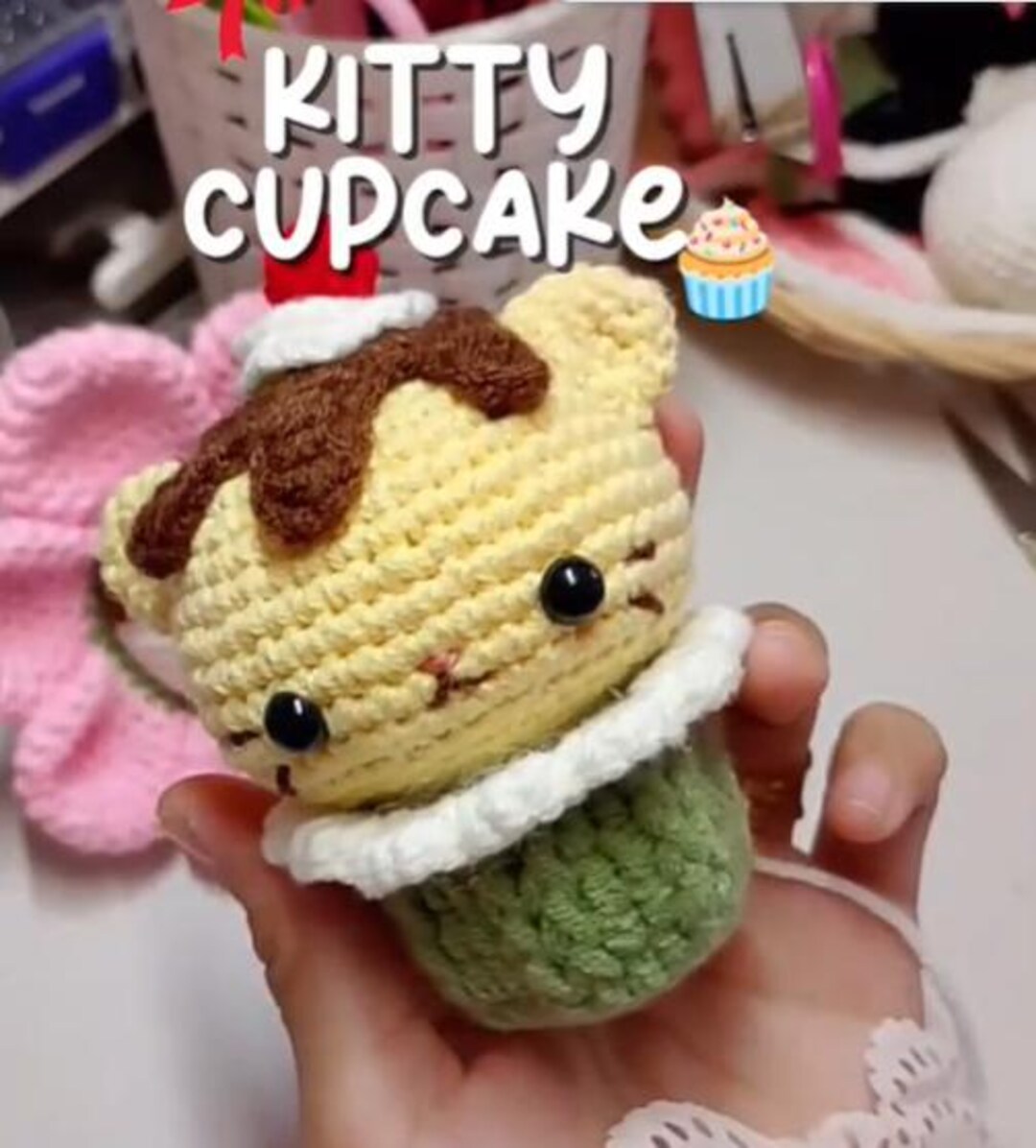 Cupcake Crochet Pattern PDF Only, Kitties Cupcake Crochet, Amigurumi ...