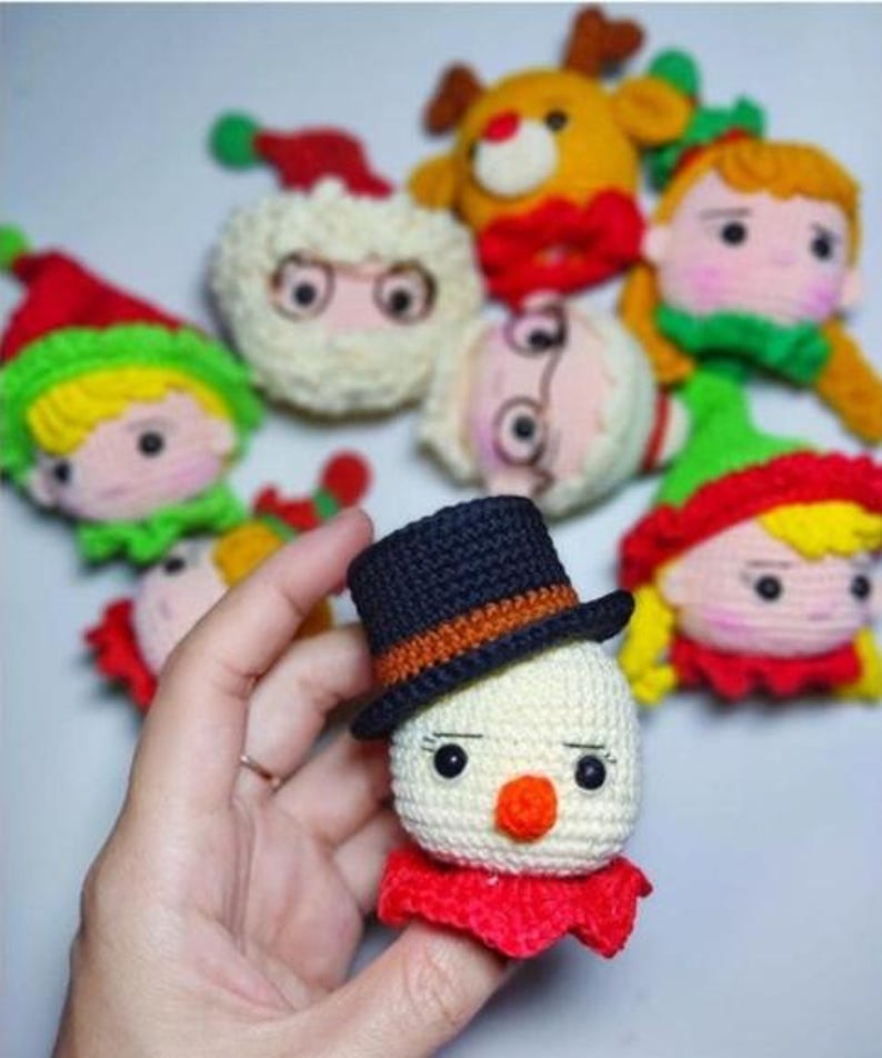 Crochet Pattern Christmas Decoration: Snowman & Rudolf, Amigurumi ...