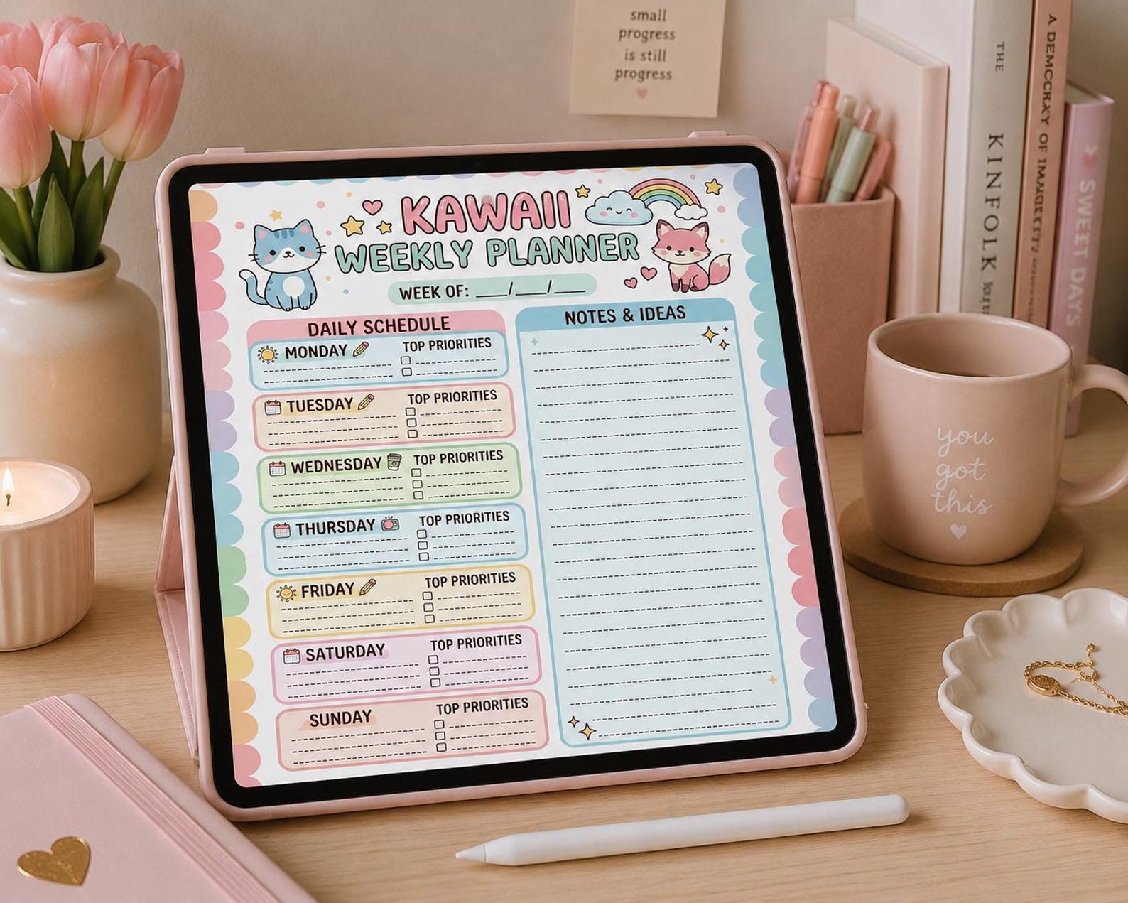 Kawaii Weekly Planner | Digital Schedule, ADHD Friendly (printable PDF ...