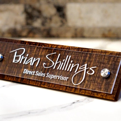 Desk Name Plate Custom Desk Name Sign Engraved Office Desk - Etsy