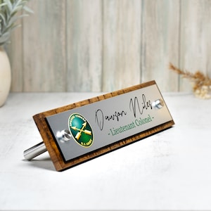 Military Desk Name Plate With Rank - Etsy