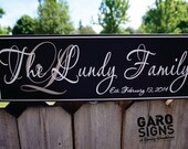 Items similar to Family Est Sign Personalized Name Wood Sign Hand ...