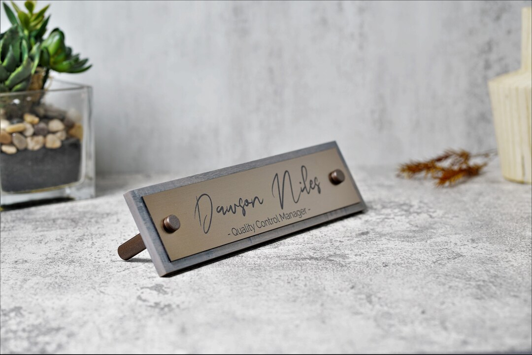 Rustic Desk Name Plate. Made Exclusively by Garo Signs. Size 10" X 2.5 ...