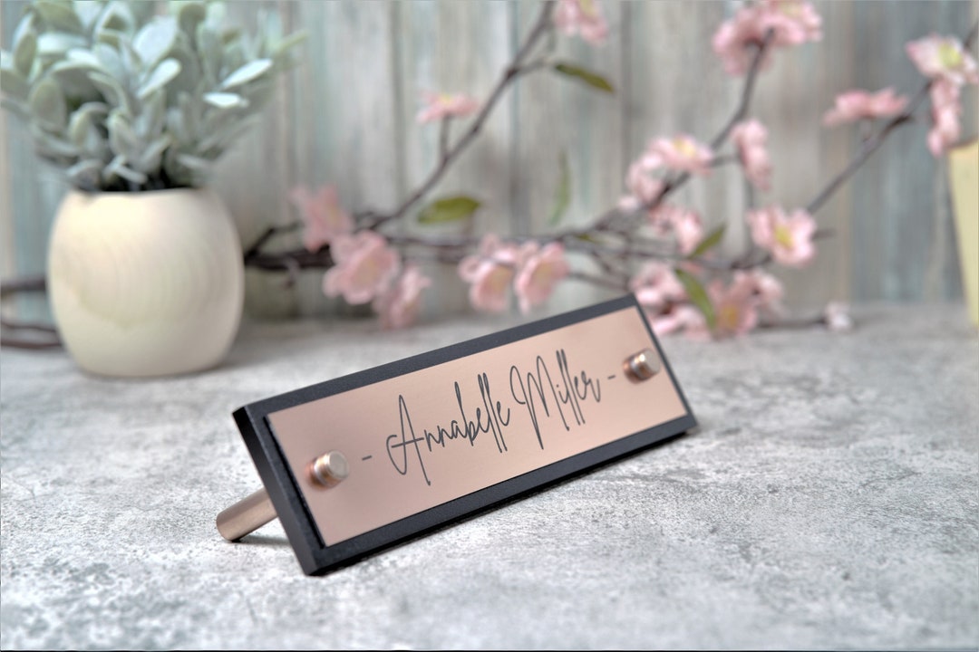 Modern Desk Name Plate. Made Exclusively by Garo Signs. Size 10" X 2.5 ...