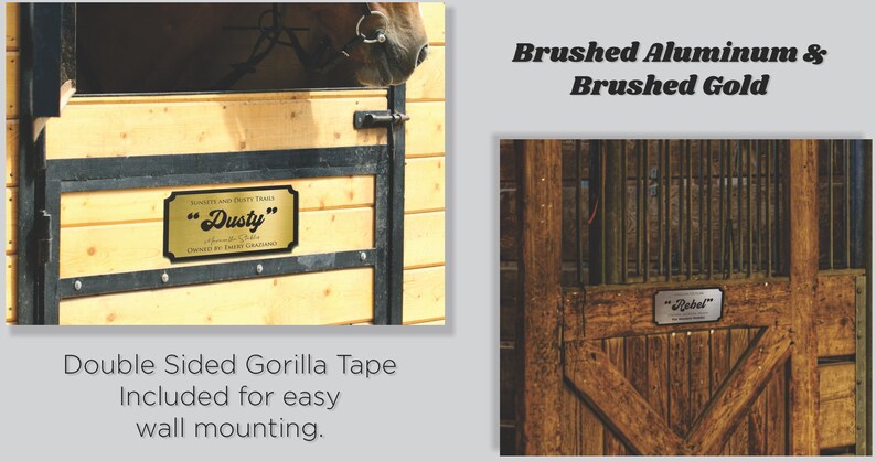 Horse Stall Name Plate Horse Stable Name Sign Brushed Metal - Etsy