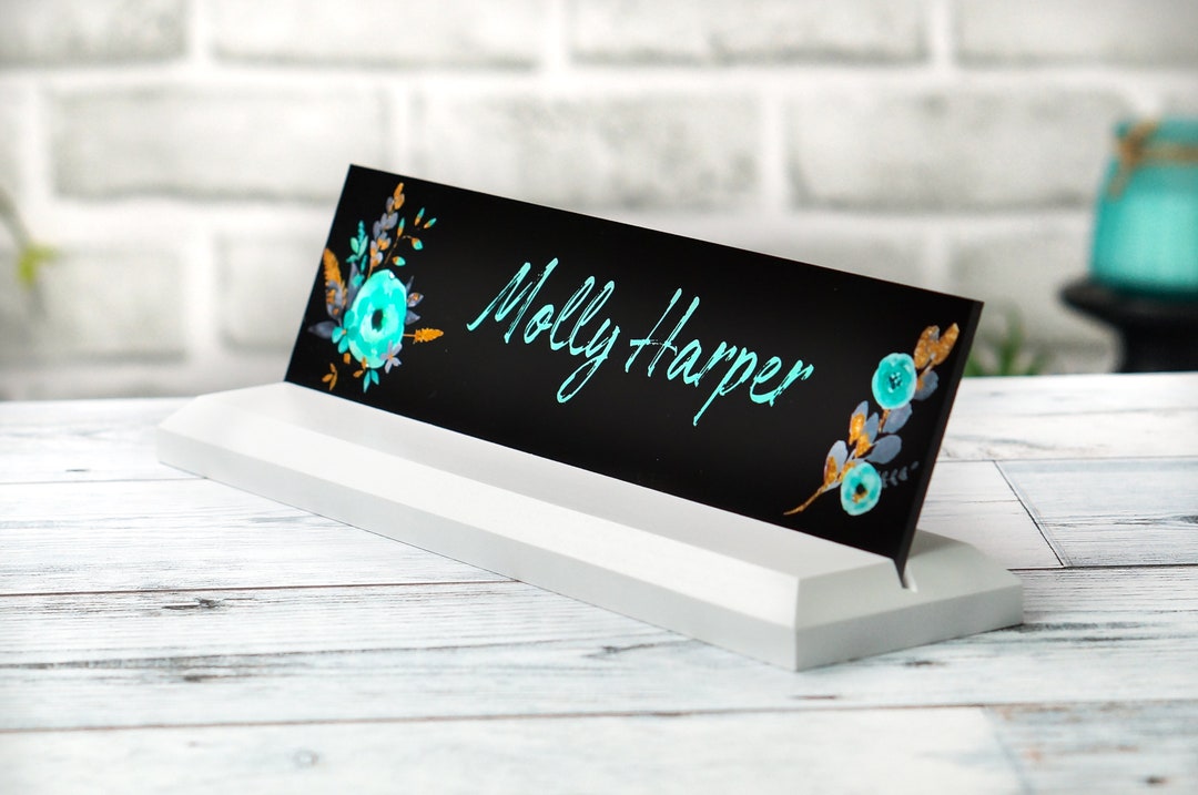 Desk Name Plate Office Supply Personalized Secretary Sign Gift Custom ...