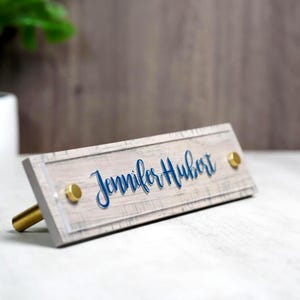 Rustic Desk Name Plate. Made Exclusively by Garo Signs. Size 10" X 2.5 ...