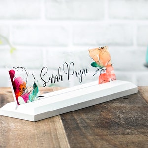 Desk Name Plate Office Supply Personalized Secretary Sign Gift Custom ...