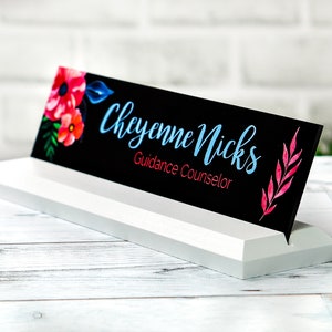 Desk Name Plate Office Supply Personalized Secretary Sign Gift Custom ...