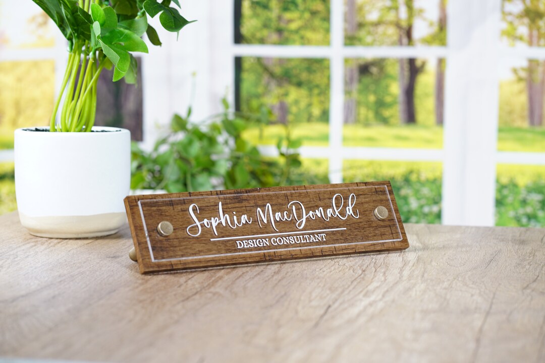 Rustic Desk Name Plate. Made Exclusively by Garo Signs. Size 10 X 2.5 ...