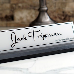 Classic Desk Name Plate. Made Exclusively by Garo Signs. Size 10" X 2.5 ...