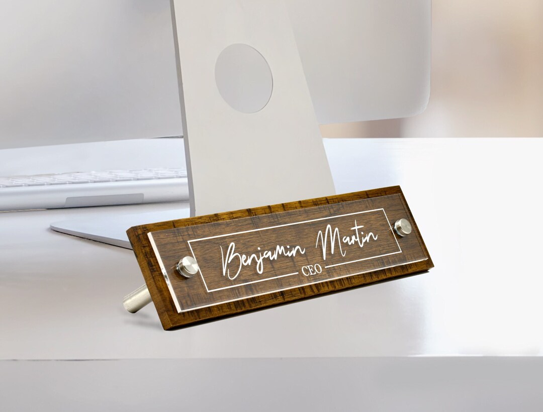 Rustic Desk Name Plate. Made Exclusively by Garo Signs. Size 10" X 2.5 ...