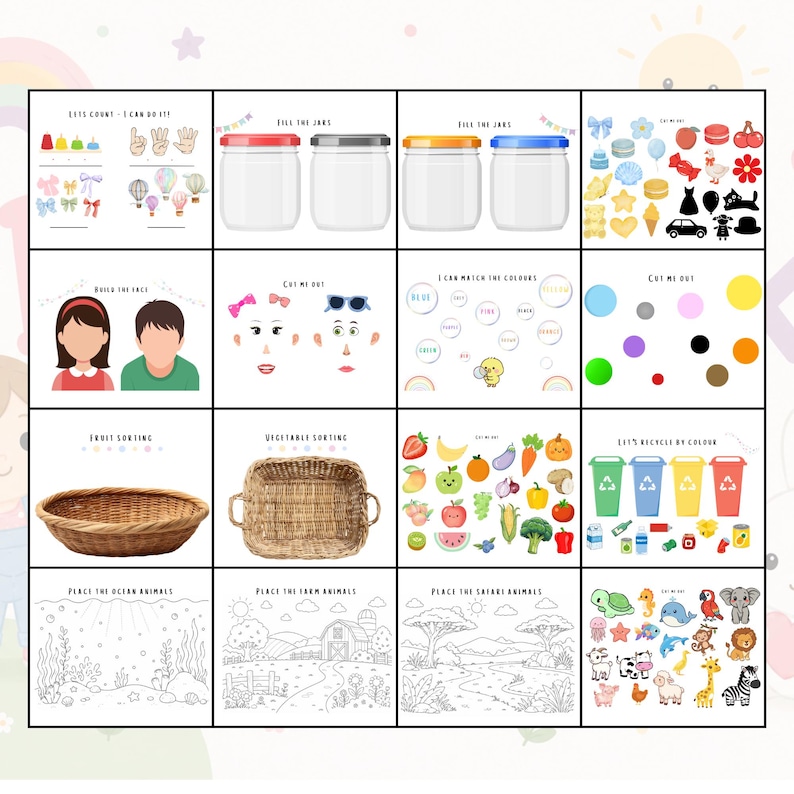 Toddler Busy Book Printable | Preschool Learning Pages, Montessori ...